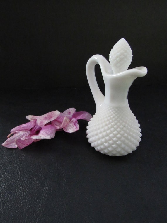 Vintage Milk Glass Decanter With Stopper Perfume Bottle | Etsy