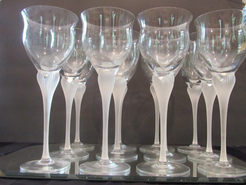 Vintage Mikasa Sea Mist Crystal Wine Glasses Set Of 4 Etsy