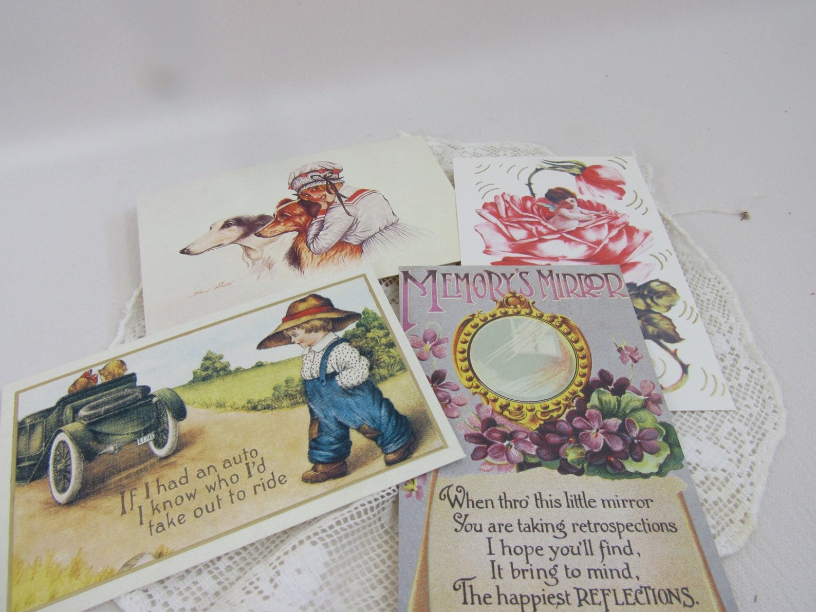 Set of 4 Vintage Valentine Postcards Hallmark Victorian - Etsy