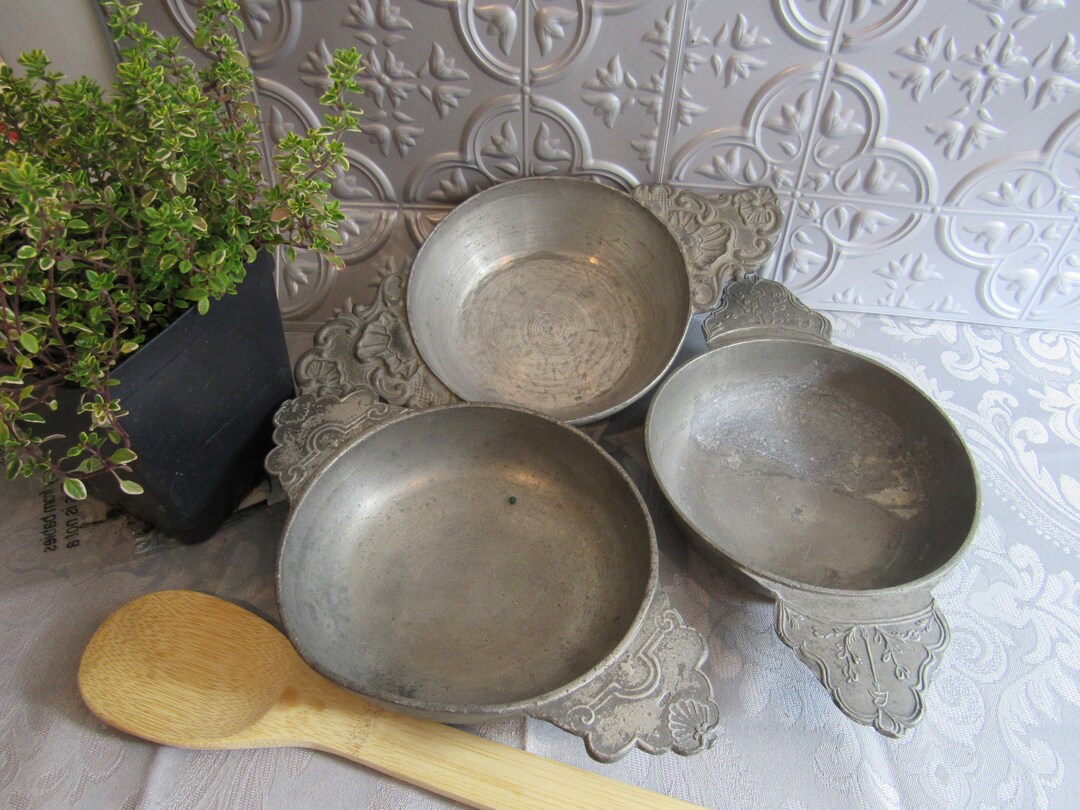 Antique PRIMITIVE 18th Century French Pewter Porringer Bowl EACH - Etsy