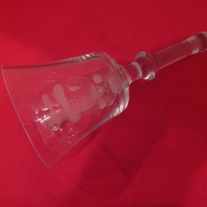Vintage Etched Crystal Santa Bell Christmas Bell Holiday Tradition ...