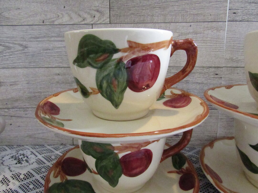 Vintage Franciscan APPLE Dinnerware Teacup and Saucer Set EACH Made in ...