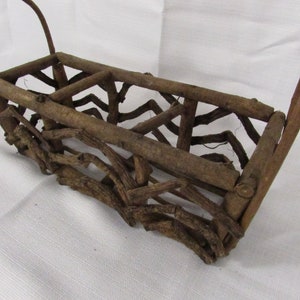 Rustic Twig Basket Tree Branch Basket Silverware Caddy - Etsy