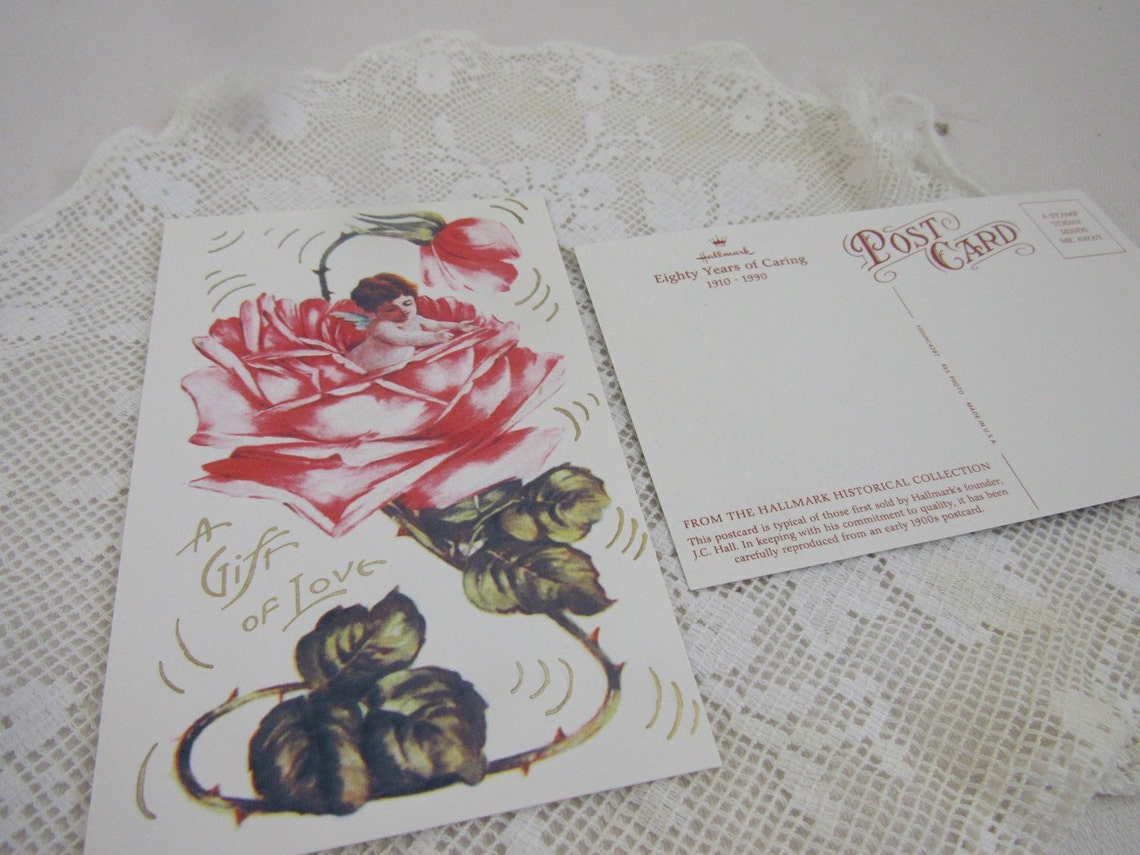 Set of 4 Vintage Valentine Postcards Hallmark Victorian - Etsy
