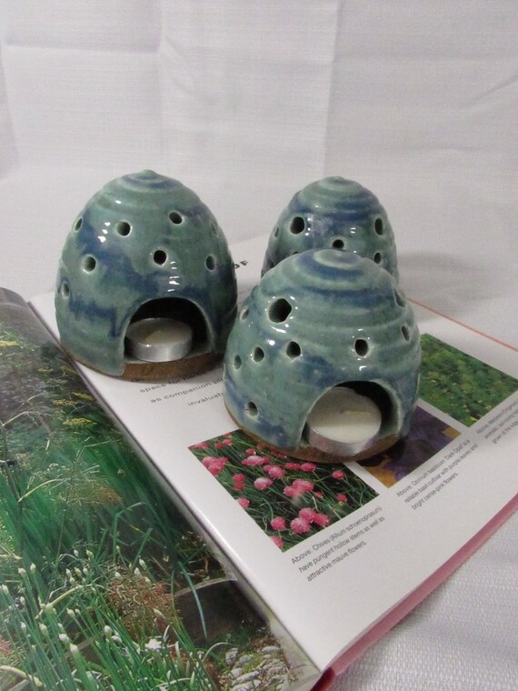 Handmade Pottery Bee Hive Candle Holders EACH OOAK Votive | Etsy