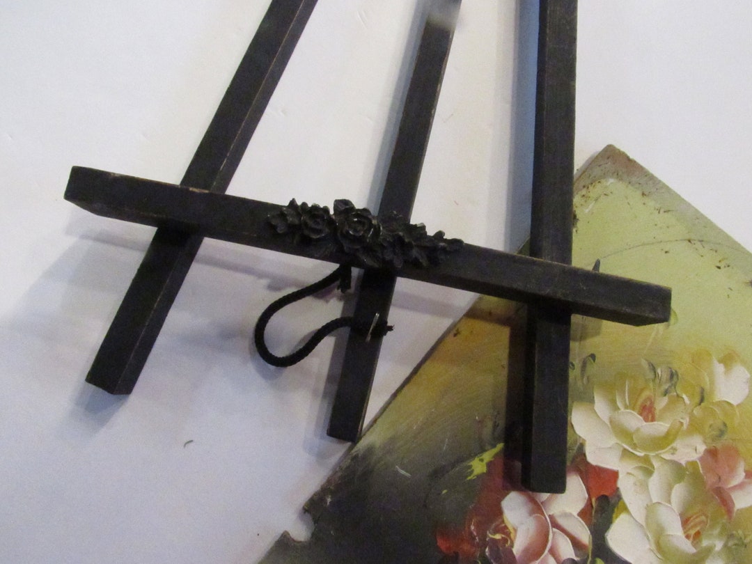 Vintage Wooden Easel Frame Holder Plate Holder Wood Display Crafting ...