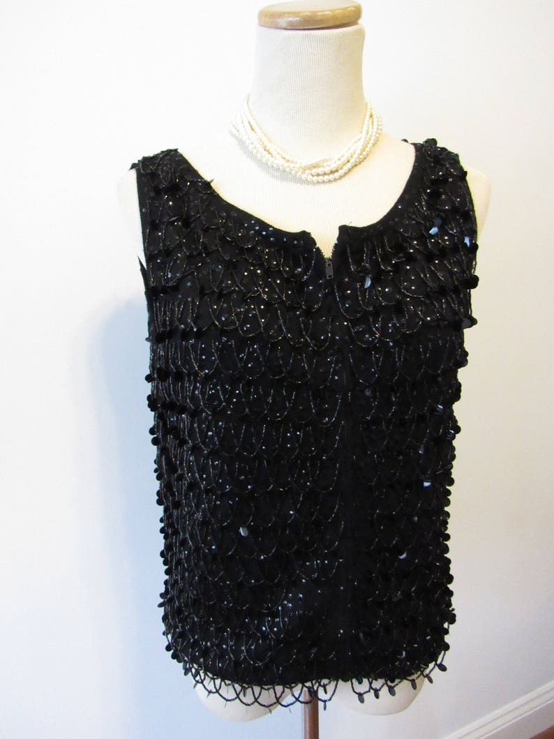Vintage Sequin Embellished Angora Shell Made in British - Etsy