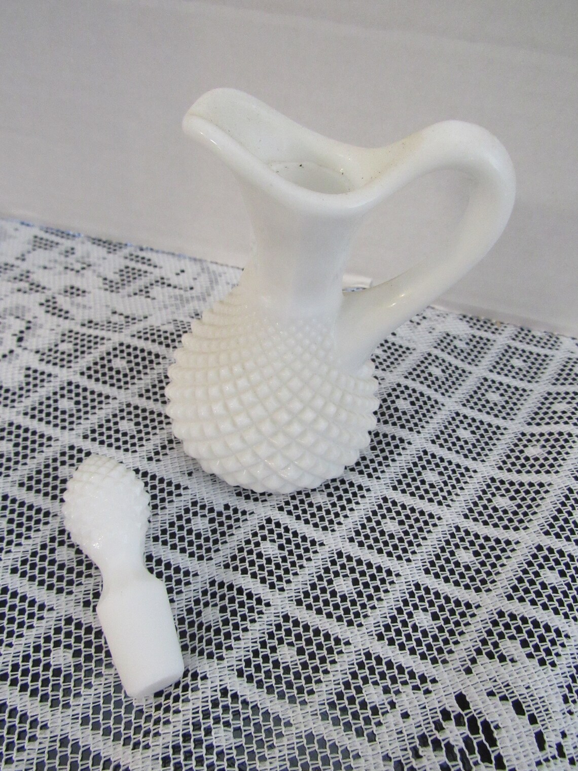 Vintage Milk Glass Decanter With Stopper Perfume Bottle - Etsy