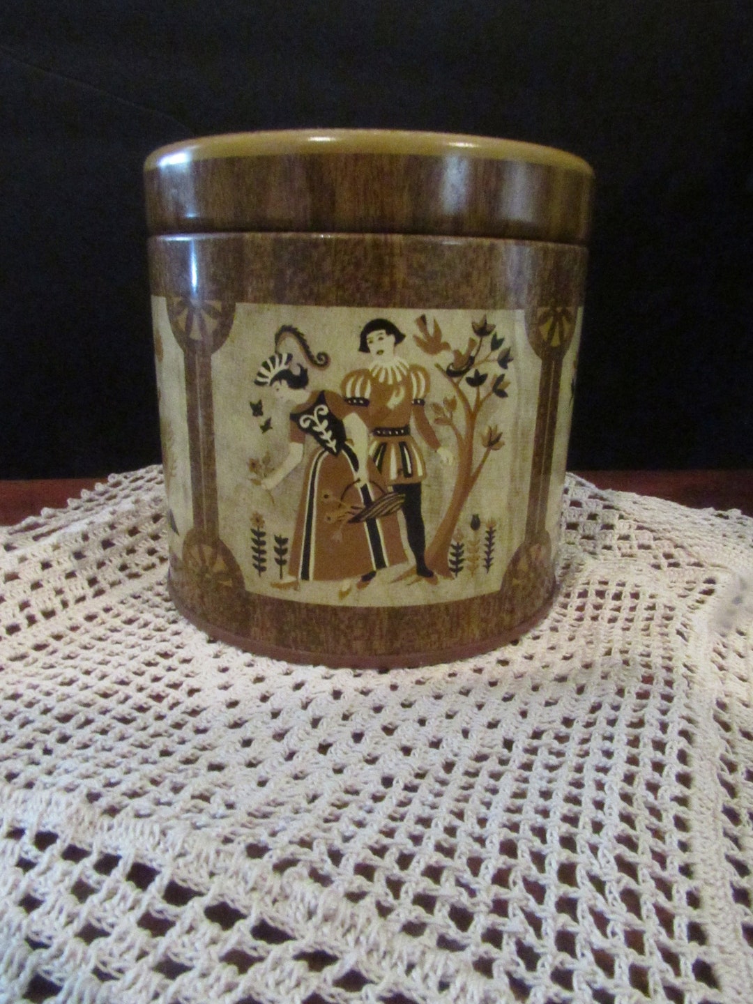 Vintage Tin Box Florentine Medieval Genre Cookie Tin Storage Box - Etsy