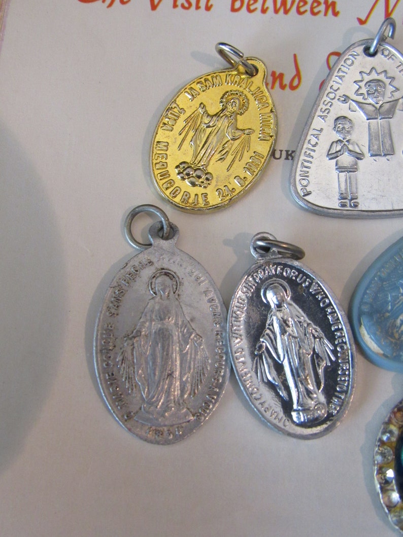 Vintage Medals Religious Iconic Relics Religious Set of 6 Pendants ...
