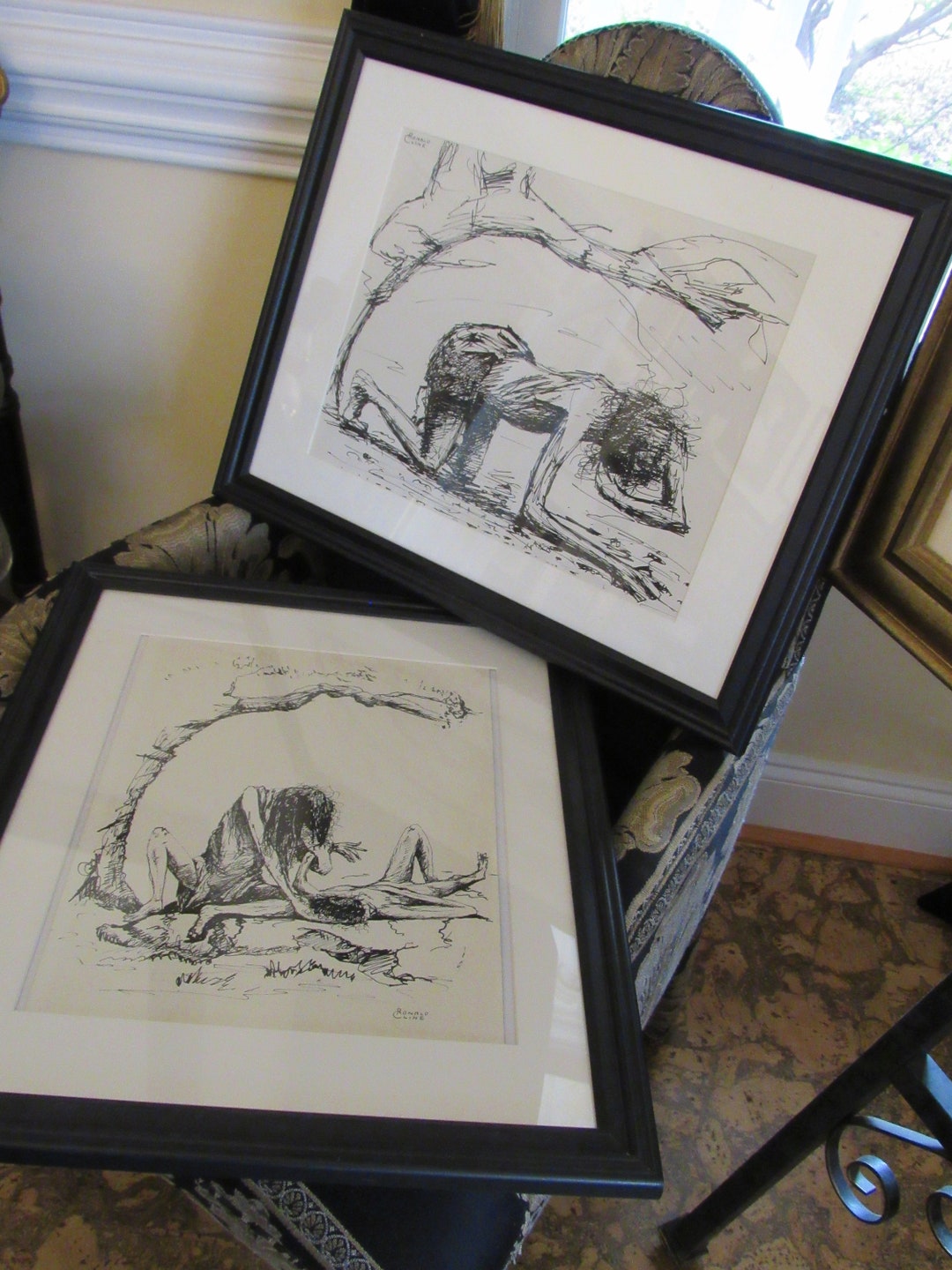 Vintage ORIGINAL Pen and Ink Ronald Cline Framed Artwork - Etsy