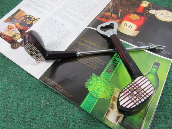 Vintage Golf Bag Bar Set Bartender Set Bottle Opener Bar Fork | Etsy