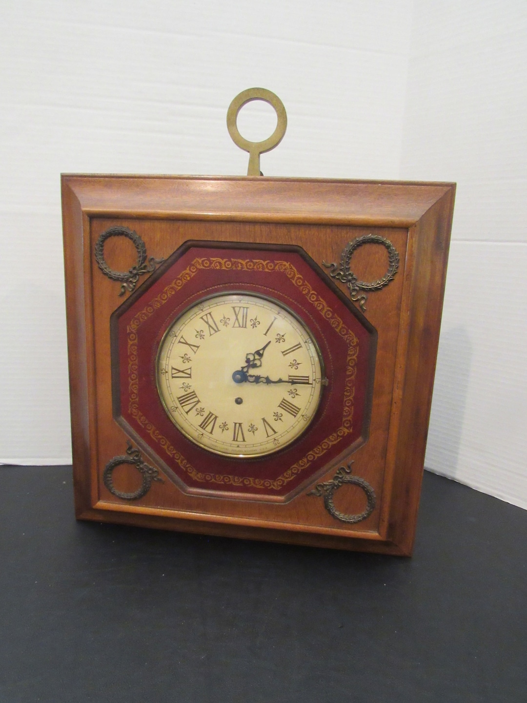 Vintage Hanging Wall Clock Trend Clock Company Zeeland MI Art Nouveau ...