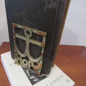 Vintage Brass Anchor HOPE Christian Bookends Book Ends Inspirational ...