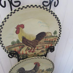Vintage Rooster Plates and Plate Rack Wall Hanging Farmhouse Decor - Etsy