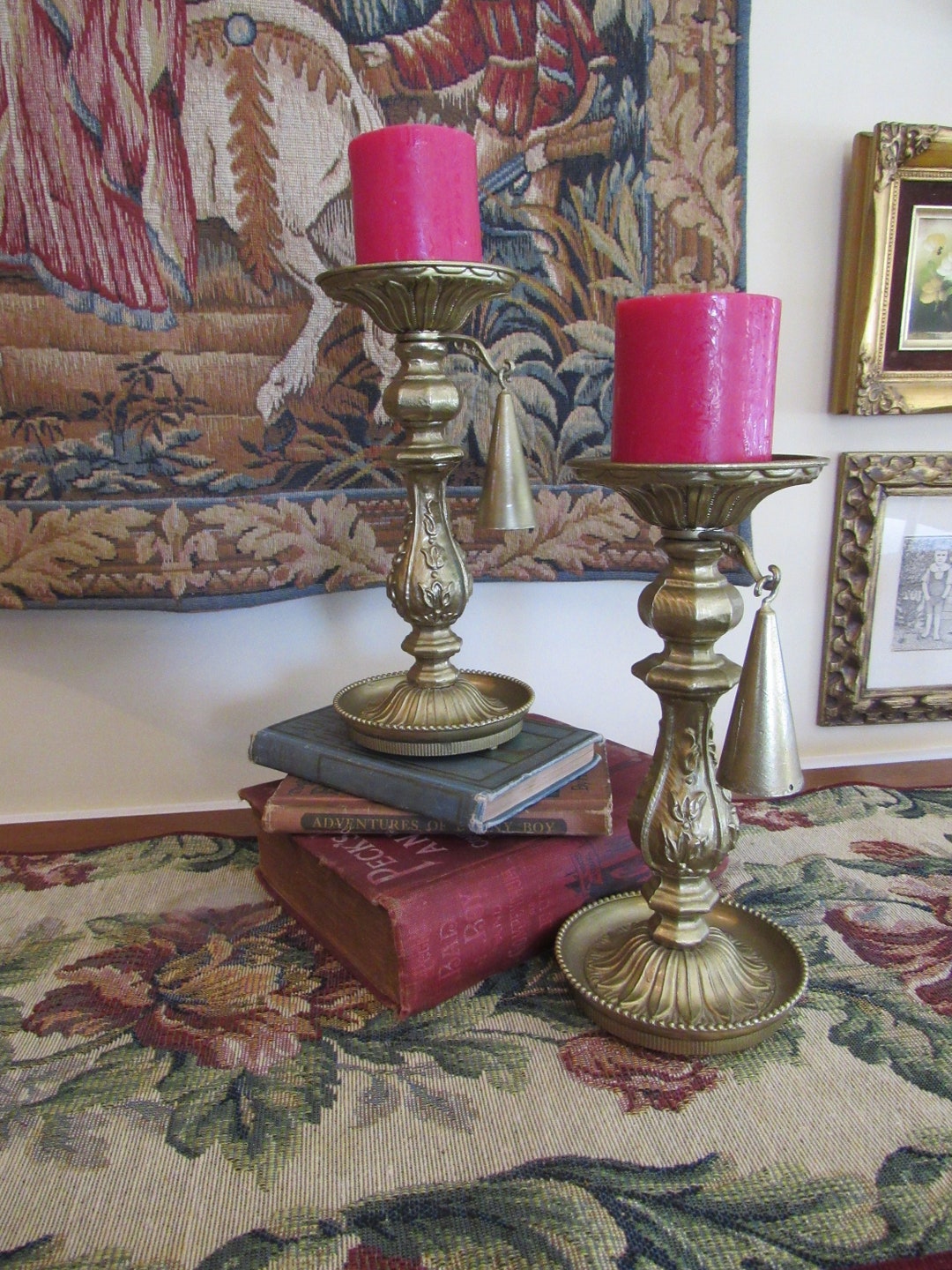 Vintage MCM Candleholders With Candle Snuffer Set of 2 Italianate ...