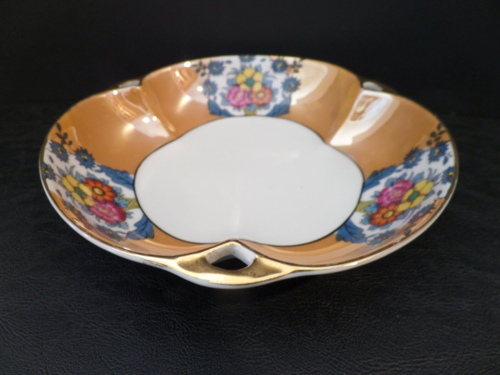 Antique Noritake Lusterware Serving Bowl Scallop Edge Art Nouveau Japan ...