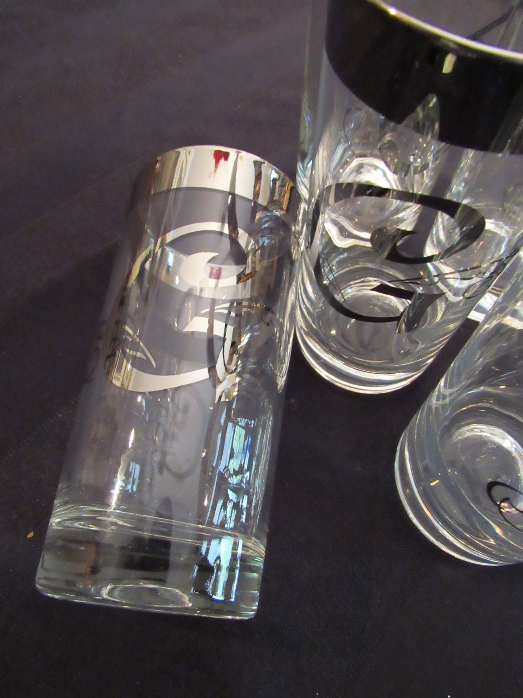 Vintage Queens Lusterware Tumbler, Dorothy Thorpe Style Silver Band ...