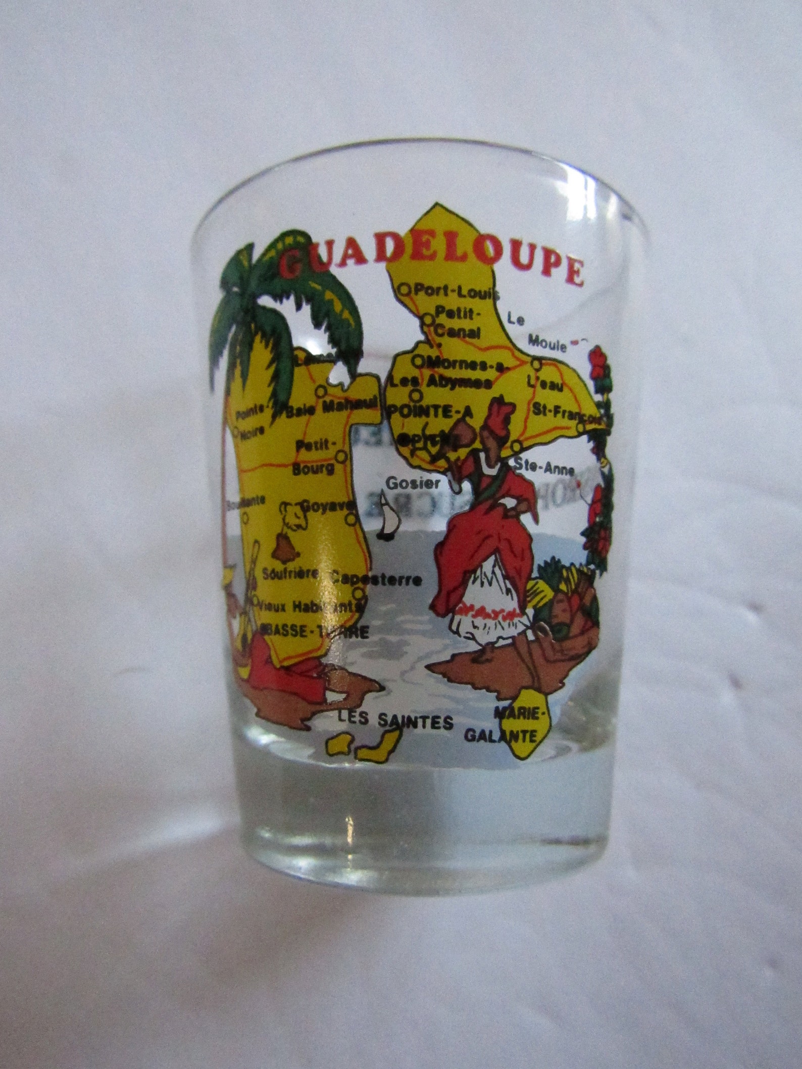 Vintage Shotglass Souvenir Shot Glassguadeloupe Retro Bar Etsy