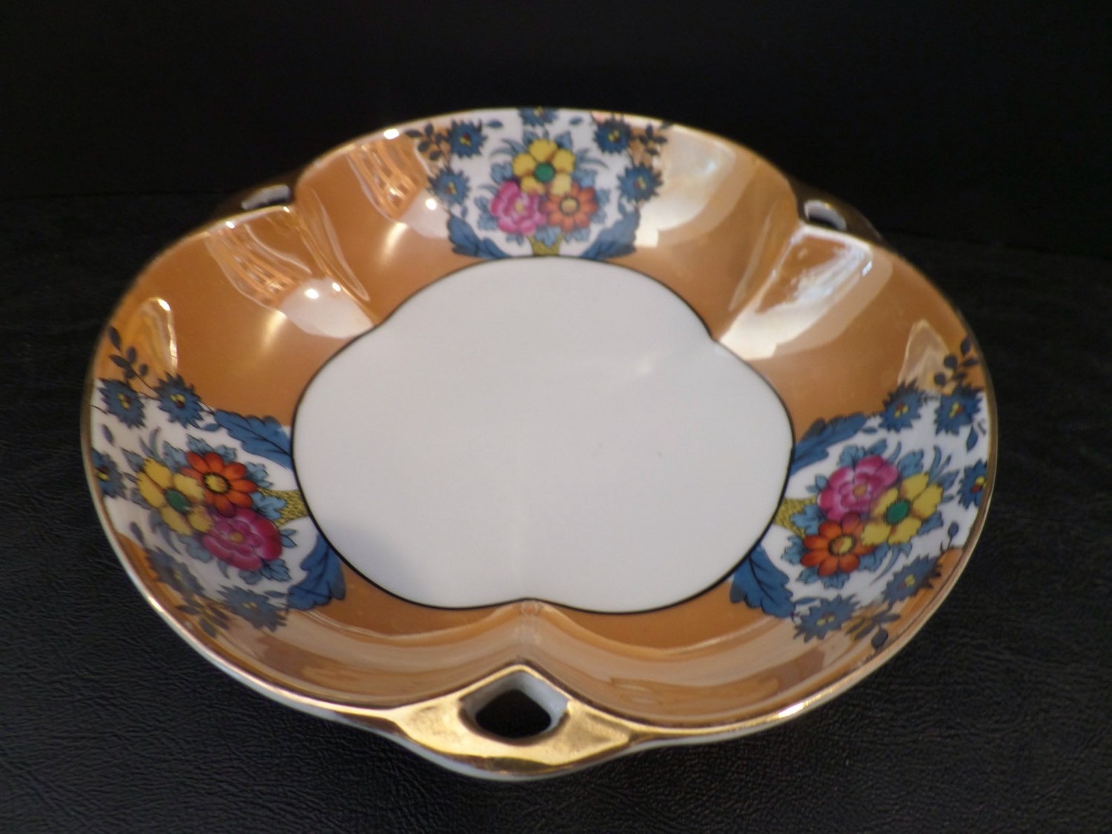 Antique Noritake Lusterware Serving Bowl Scallop Edge Art Nouveau Japan ...