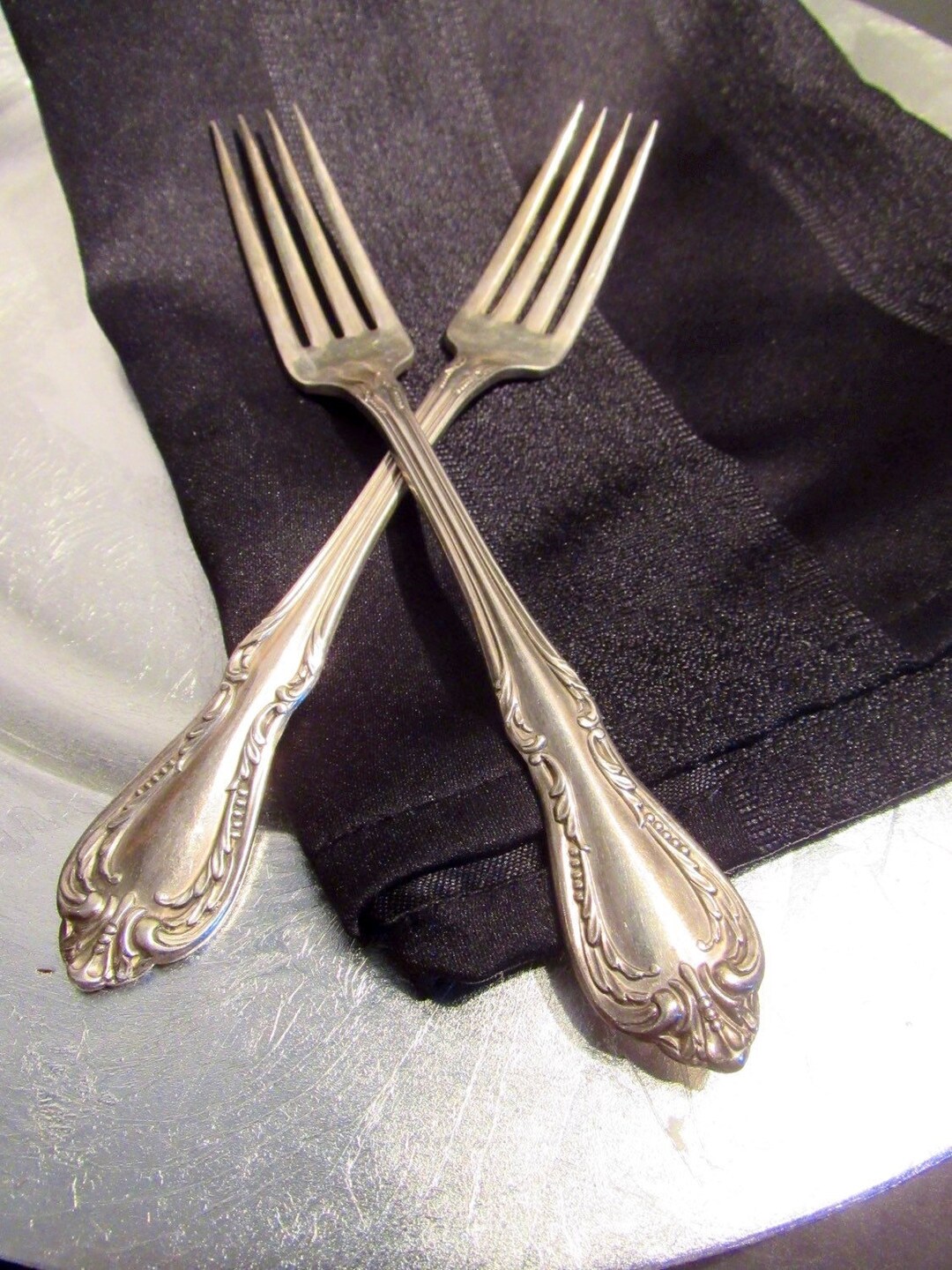 Vintage Silverplate Forks Wm A Rogers Silver Overlay Ornate Old South ...