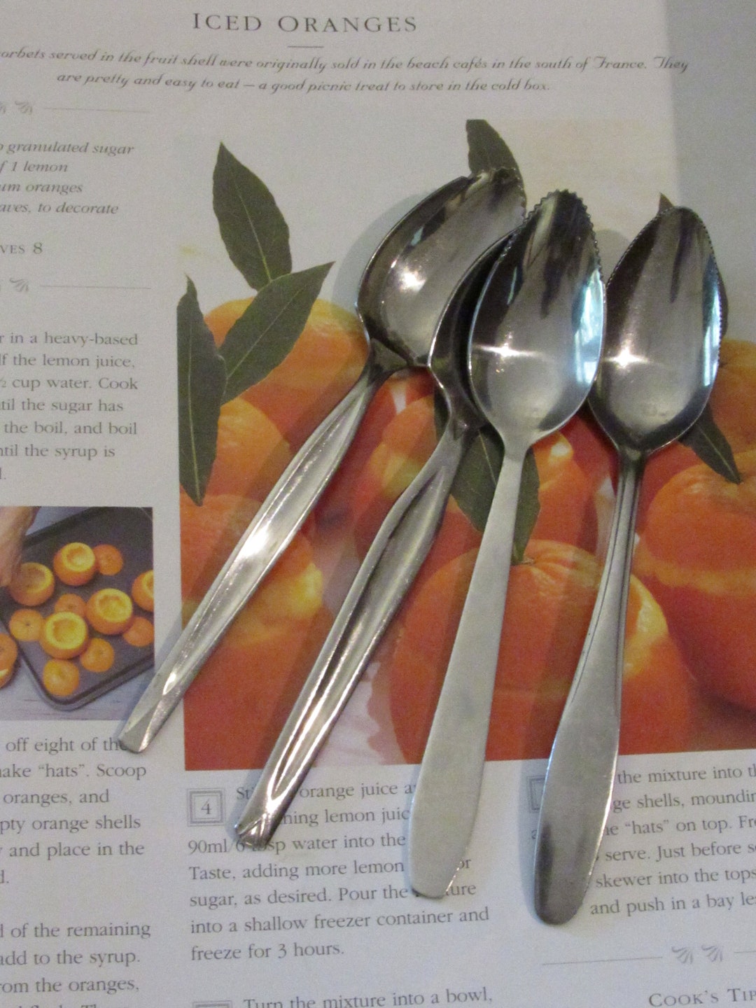 Vintage Grapefruit Citrus Spoons Mid Century Style Mixed Pattern Set of ...