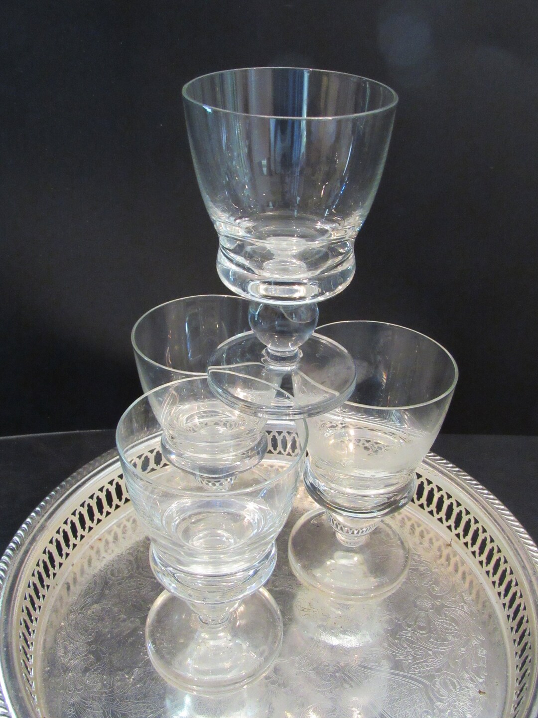 Vintage MCM Retro Mod Footed Cocktail Glasses Set of 4 Knobby Stem - Etsy