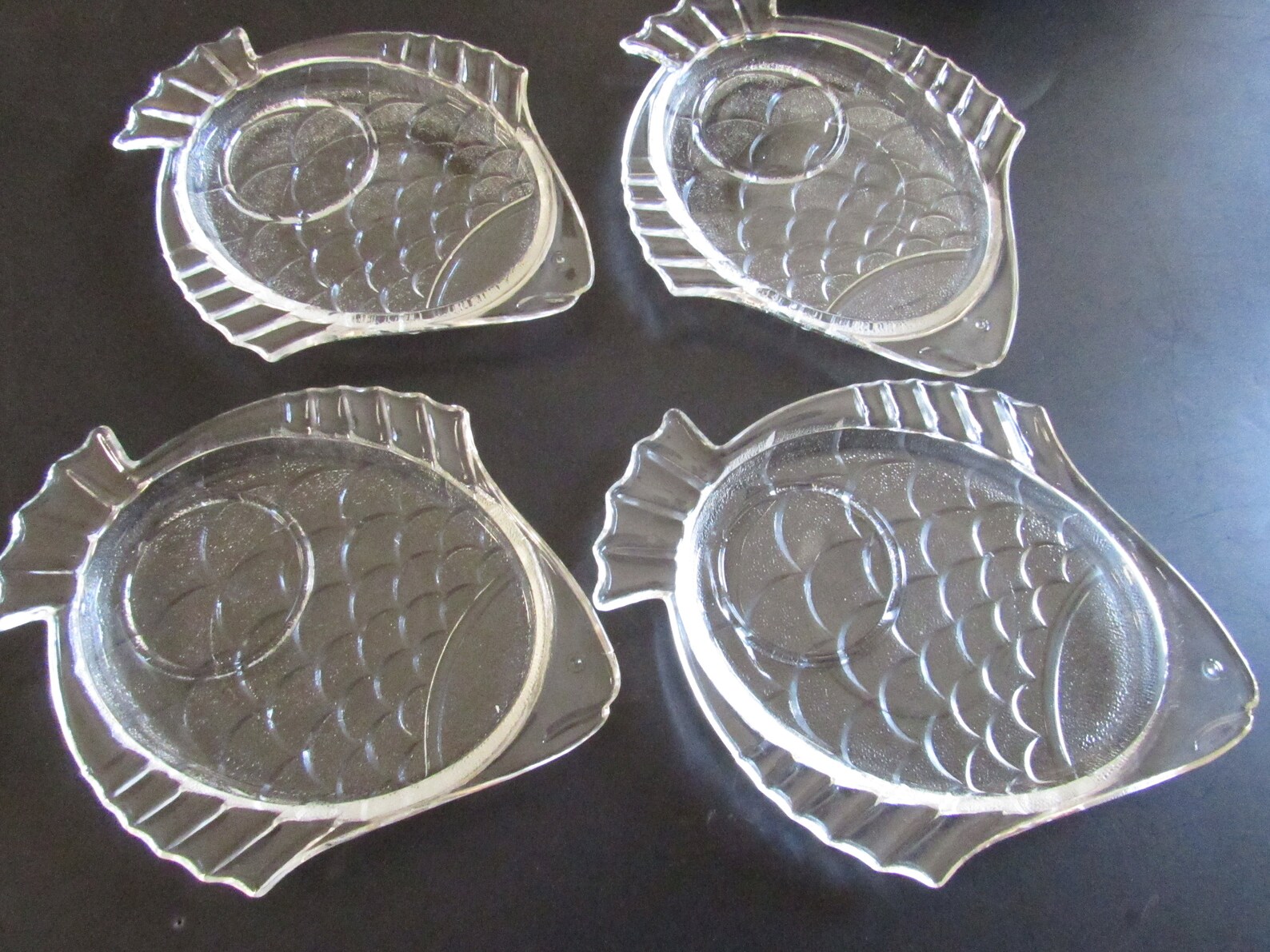 Vintage Clear Fish Shaped Plates Seafood Appetizer Plates Set - Etsy