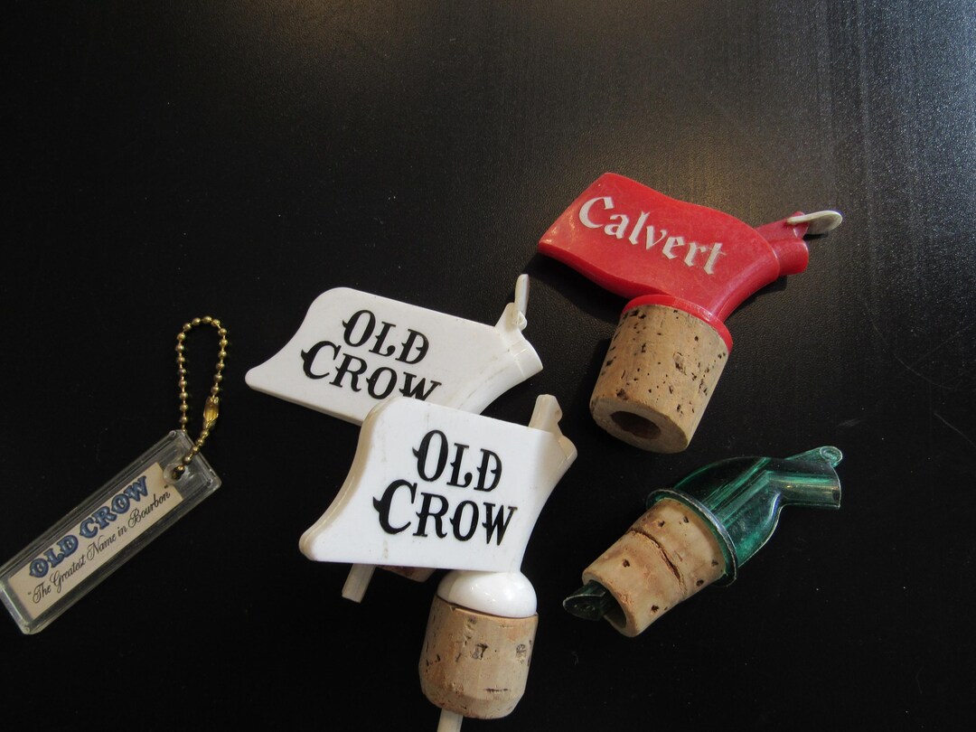 Vintage OLD CROW CALVERT Promotional Barware Bartender Pourers Key ...