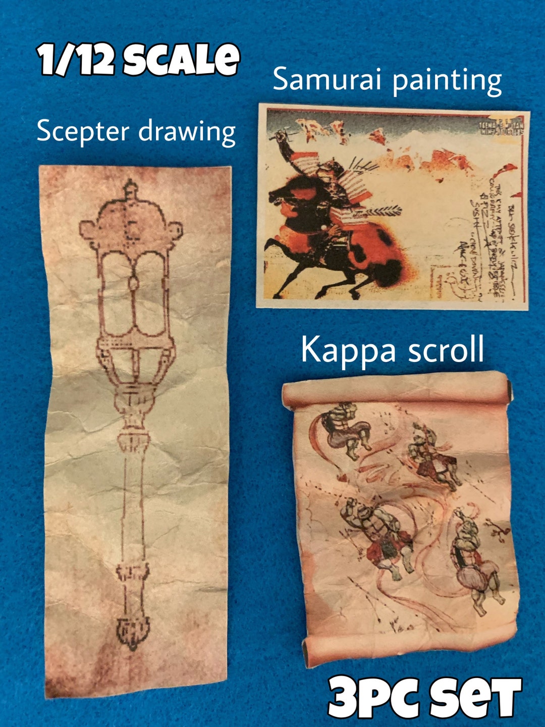 1993 Turtles Movie Scepter Drawing, Kappa Scroll Diorama Display Prop 1 ...
