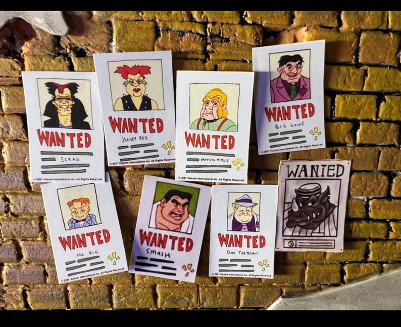Mutant Cartoon Mugshot Wanted Posters for NECA Diorama Custom - Etsy