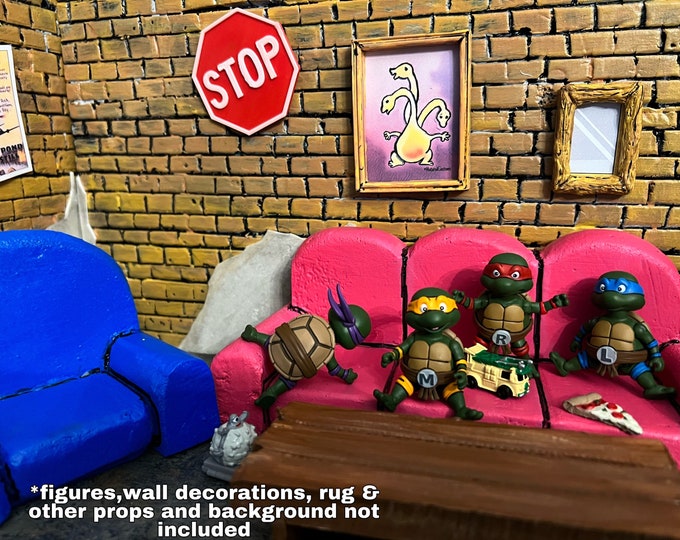 Tmnt Cartoon Lair Furniture 3pc Set Made of Foam. Chair Couch Table ...