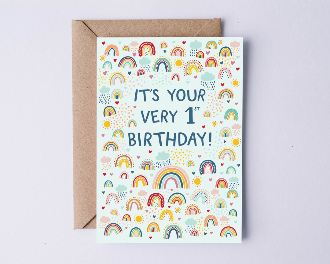 First Birthday Card for Boy, Boys First Birthday Card, Happy First ...