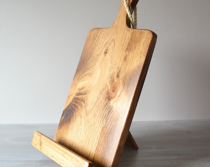 Rustic Wood Cookbook Stand for the Kitchen, Cutting Board Style - Etsy