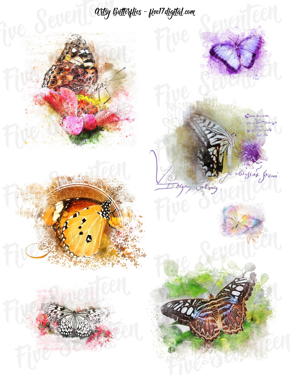 Artsy Butterflies Printable for Mixed Media, Bible Journaling, Art ...