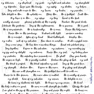 Praise Phrases Bible Journaling Wordfetti Printable Kit - Psalms ...