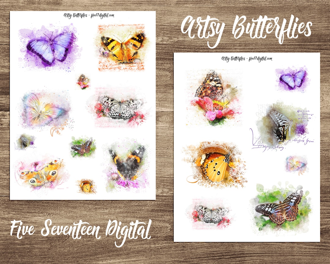 Artsy Butterflies Printable for Mixed Media, Bible Journaling, Art ...