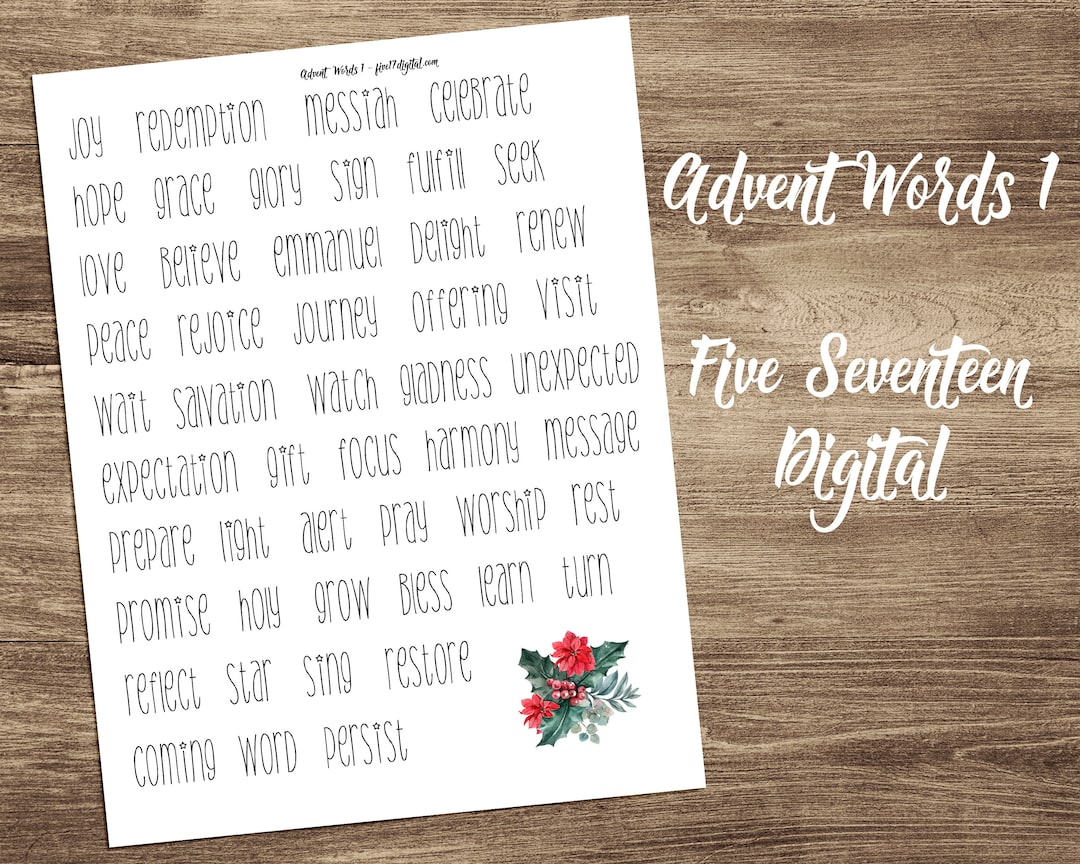 Advent Words Bible Journaling Printable - Christmas Journaling ...