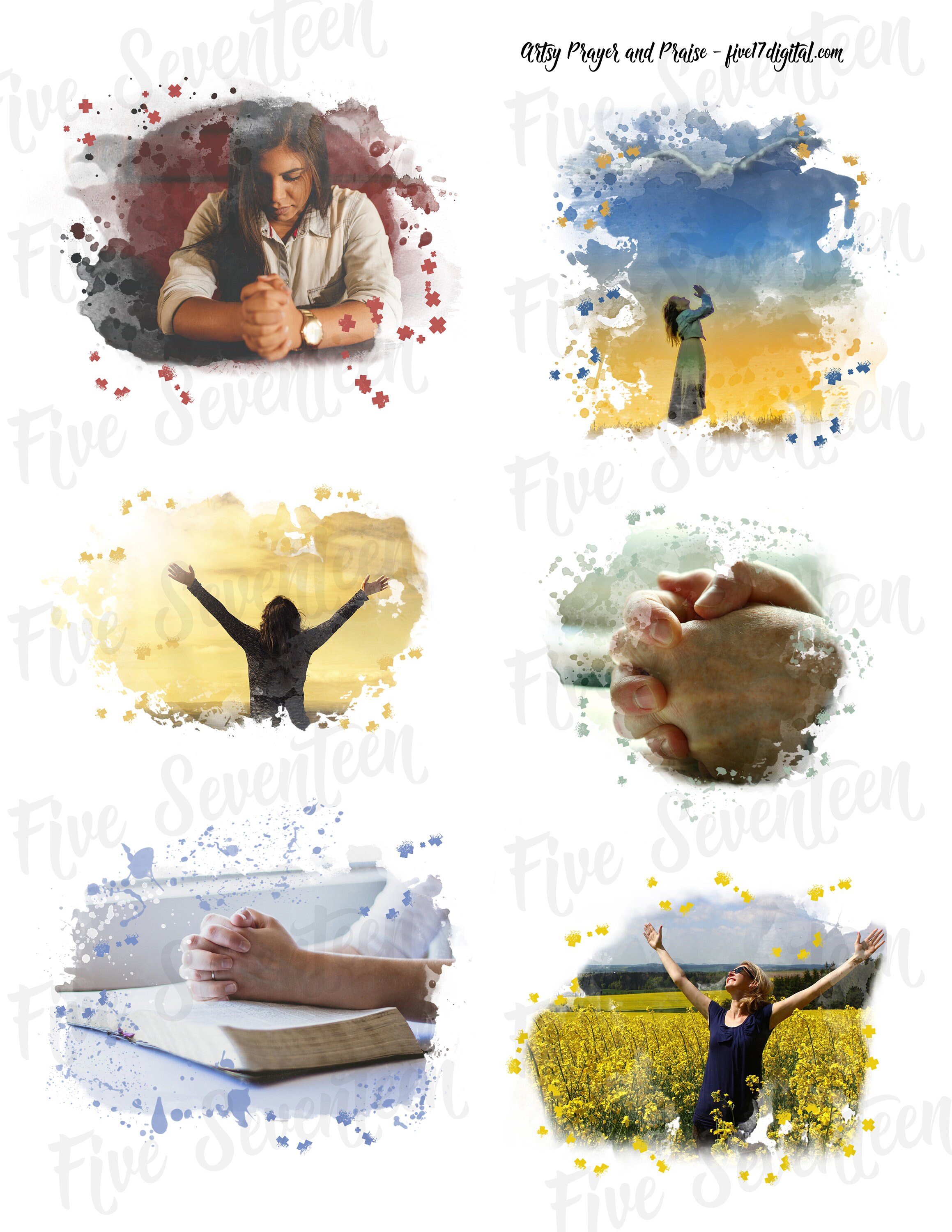 Artsy Prayer and Praise Printable for Mixed Media, Bible Journaling ...