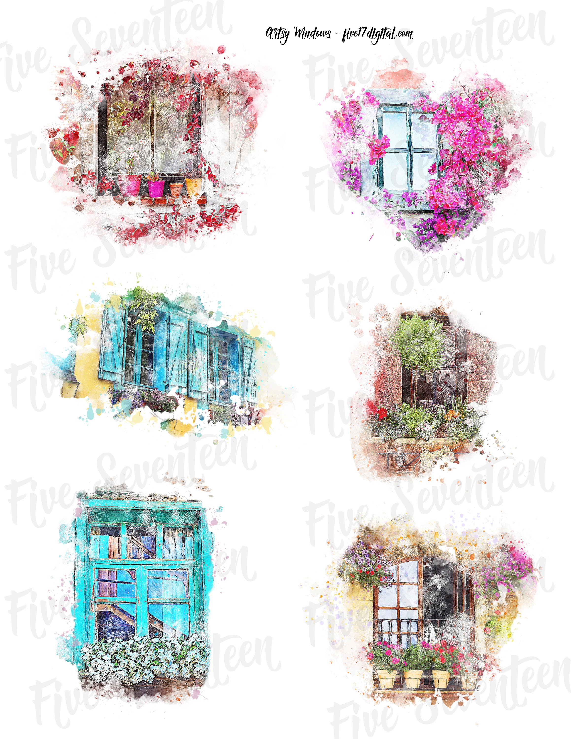 Artsy Windows Printable for Mixed Media, Bible Journaling, Art ...