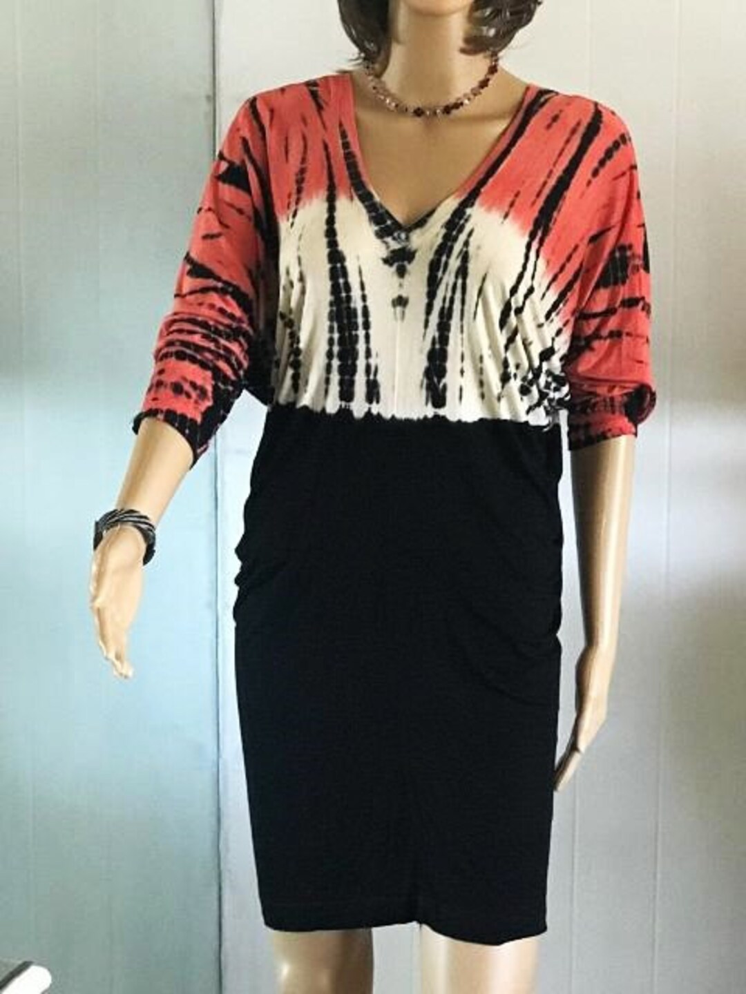 Great Knit Dress, Tri-color Dress, Knit Dress, Dress, Raglan Sleeves ...