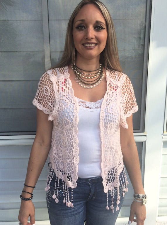 Pink Crochet Top, Hand Crochet Top, Heart Shape Top, … - Gem