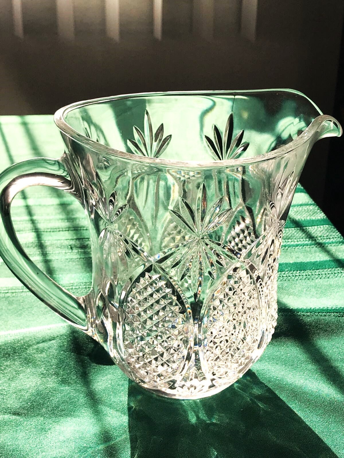 Antique Pitcher, Crystal Pitcher, Timeless Design, Heavy Cut Crystal ...
