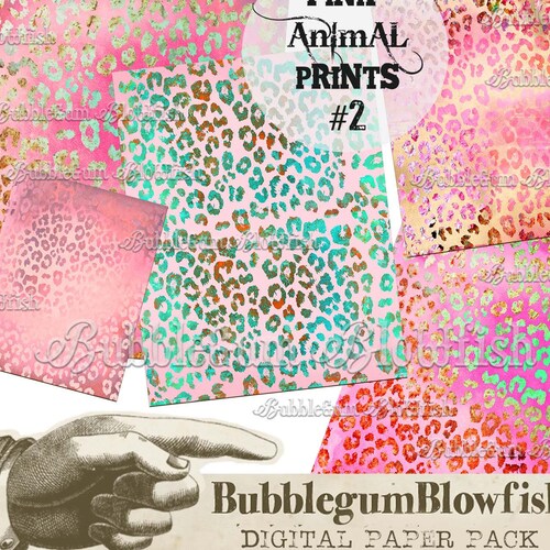 Pink Cheetah Leopard Animal Print Pack 2 Digital Paper Pack | Etsy