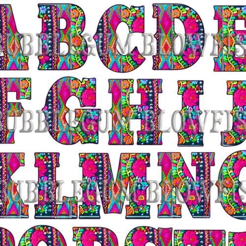 NEW Aztec Serape Alphabet Letters Single File Collage PNG - Etsy