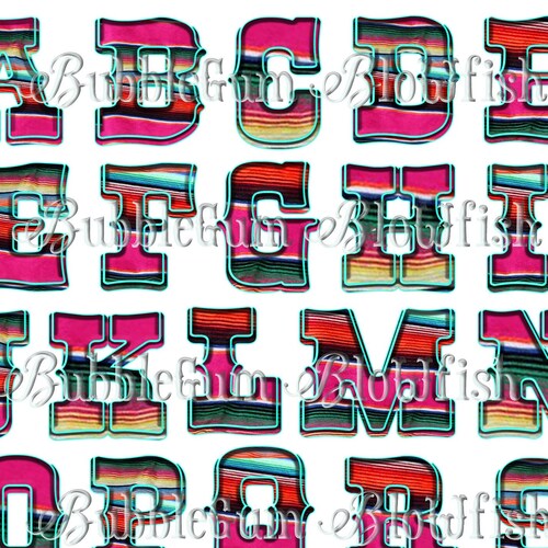 NEW Aztec Serape Alphabet Letters Single File Collage PNG - Etsy