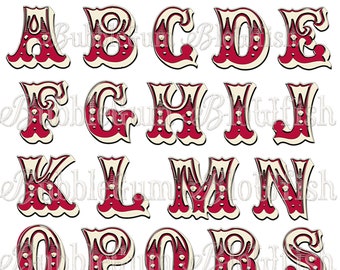 Circus Carnival Colorful Funky Alphabet Letters New Single File Collage ...
