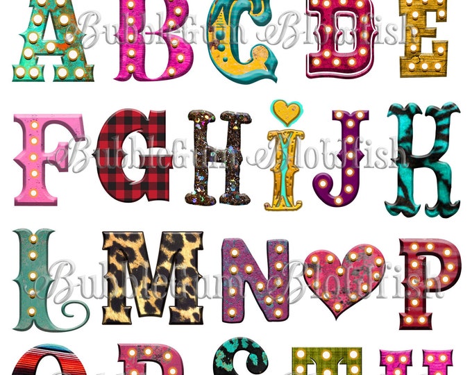 Circus Carnival Colorful Funky Alphabet Letters New Single File Collage ...
