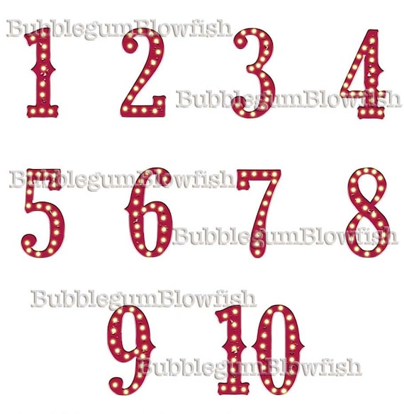 Funky Numbers Clipart 1