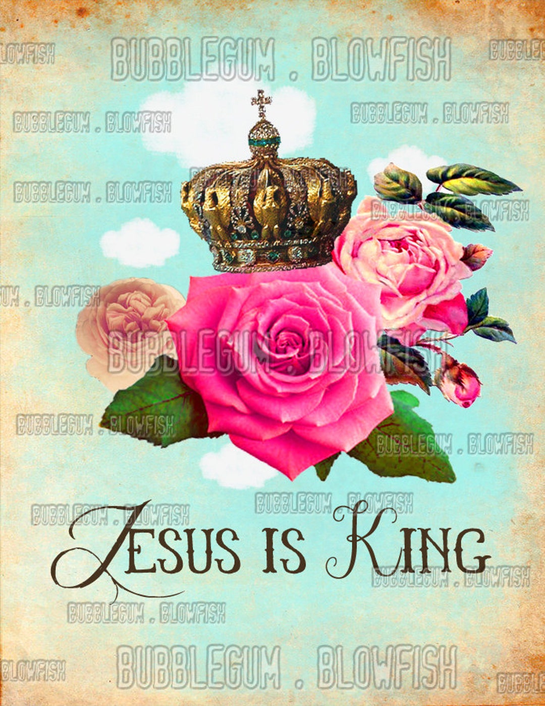 JESUS is King Beautiful Crowned Rose Digital Download - Etsy